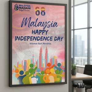 Editable Merdeka Poster Canva Template | Malaysia Independence Day ...