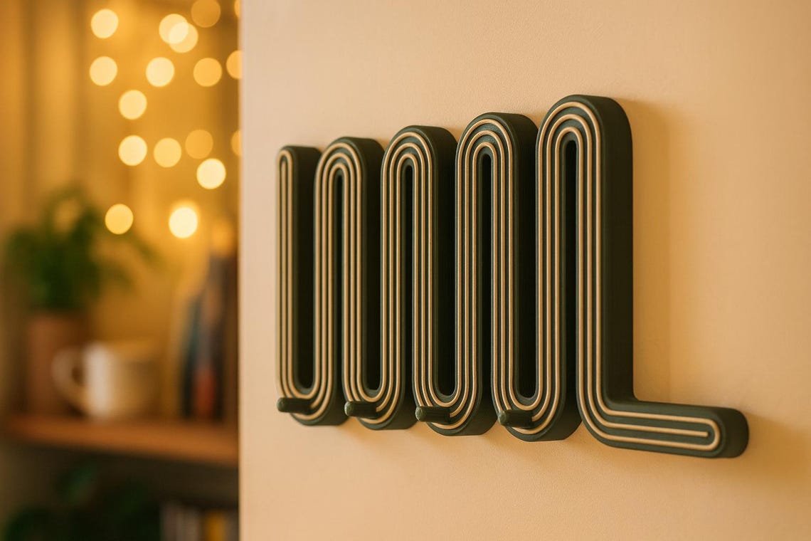 Wavy Key Holder: Boho Scandinavian Wall Accessory Organizer - Etsy