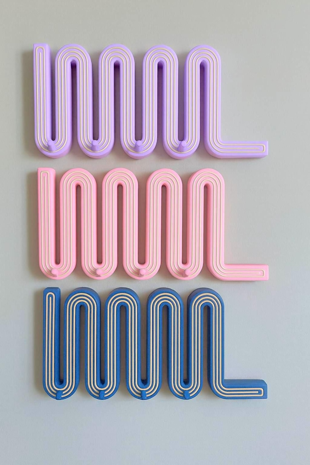 Customizable Wavy Wall Key Holder: Entryway Organizer Rack - Etsy