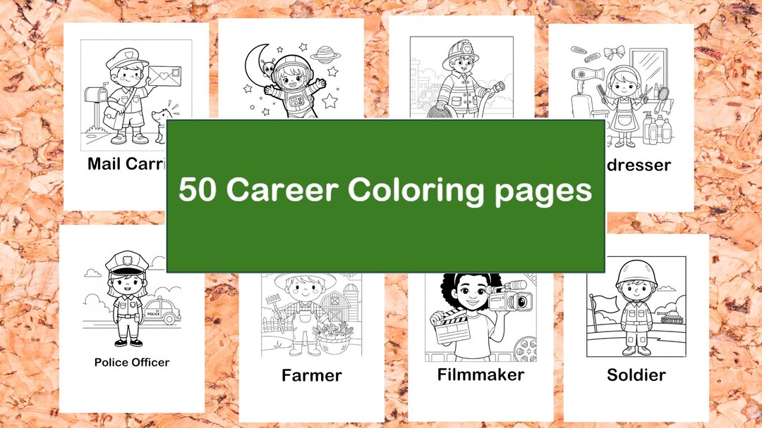 Kids Careers Coloring Book | 50 Pages | Instant Download - Etsy