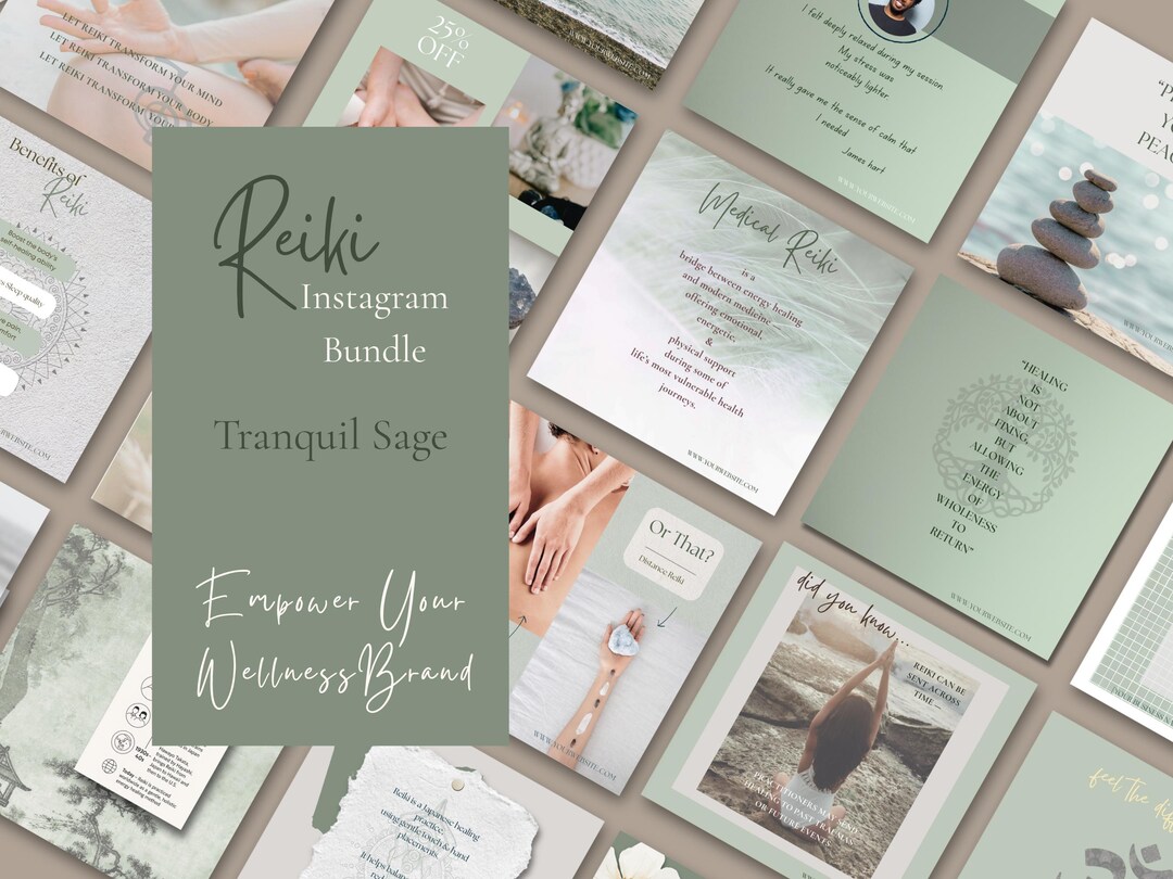 Reiki Instagram Templates | Chakra & Energy Healing Canva Bundle ...
