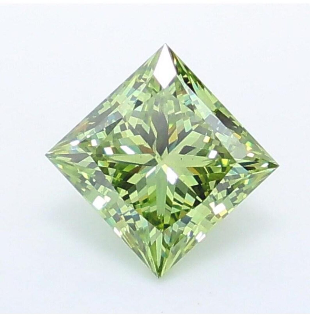 IGI Certified Green Princess Cut Lab Grown Diamond, CVD VS Clarity - Etsy