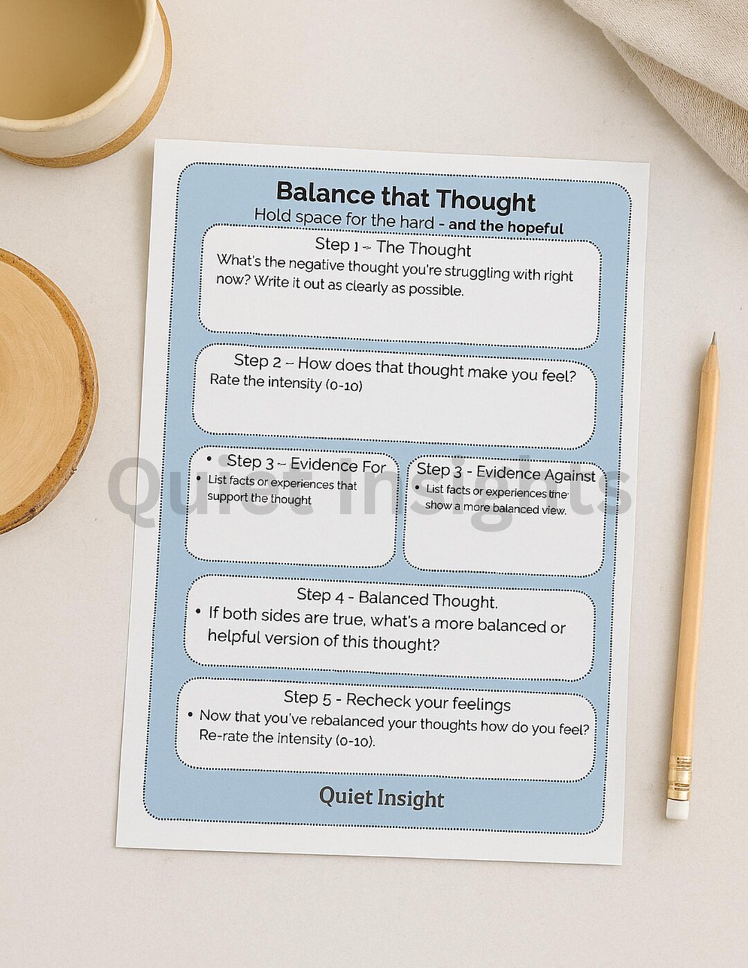 Balance It - Negative Thought Reframing Worksheet | Mental Health ...