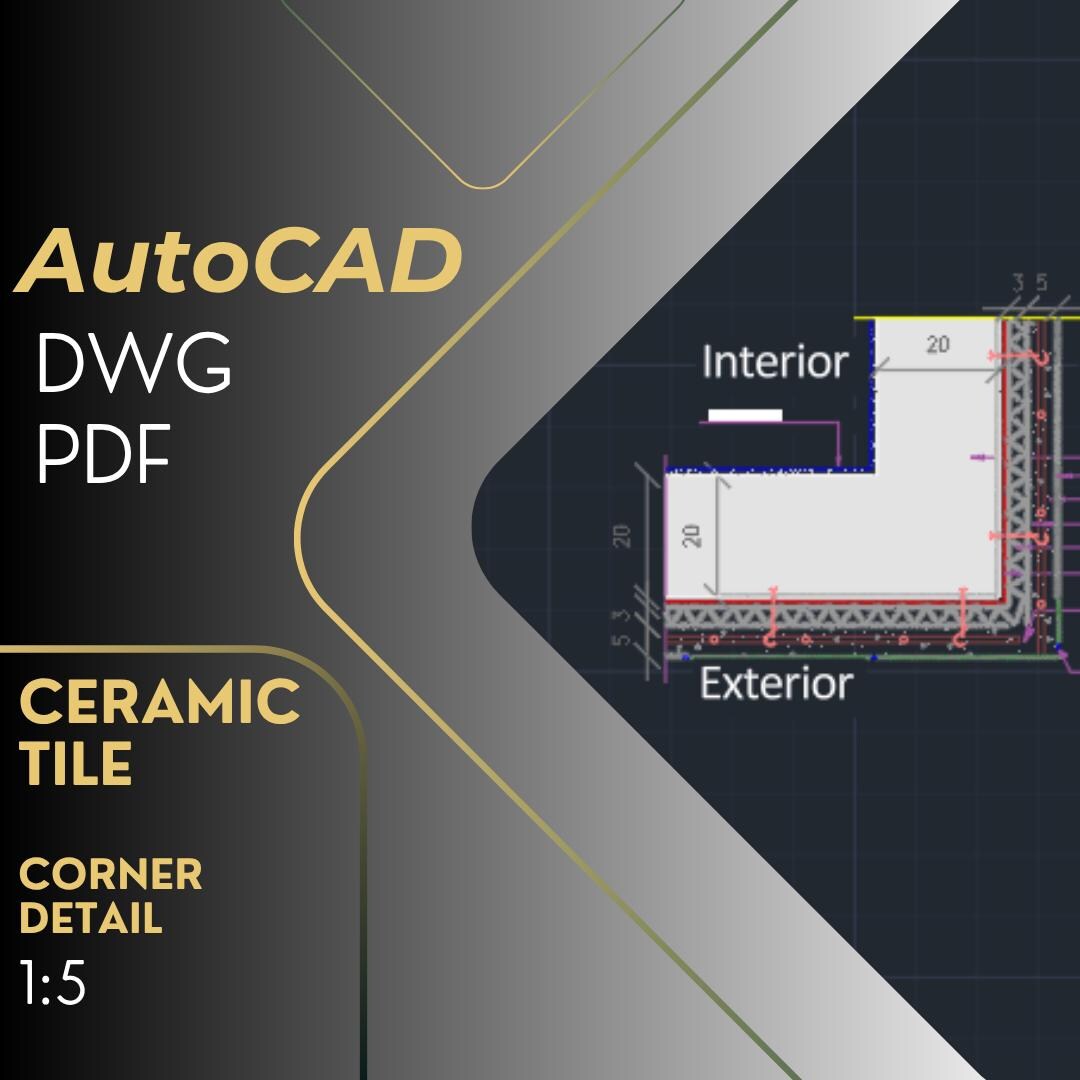 Corner Detail - Ceramic Tile Cladding (DWG + PDF) - Etsy