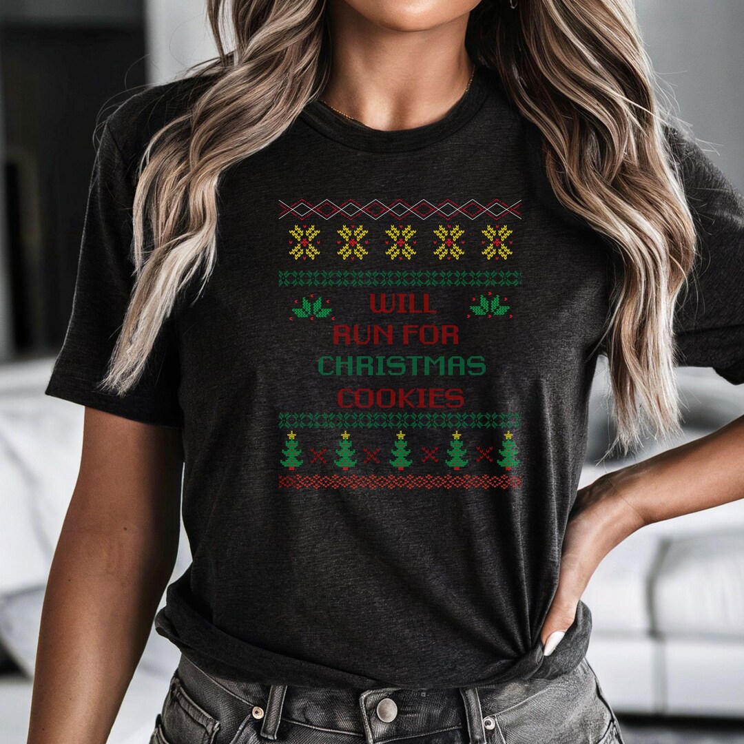 Christmas Running Shirt, Ugly Sweater Running Tshirt, Holiday Run Tee ...