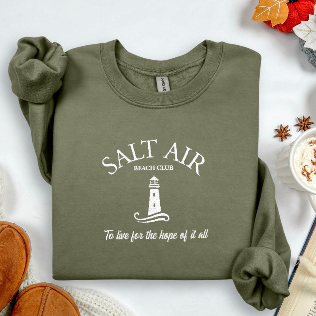 Embroidered Salt Air Beach Club Comfort Colors Shirt - Coastal Summer ...