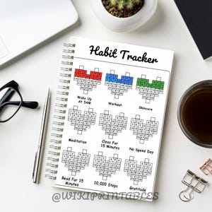 February Habit Tracker Printable, Valentine Habit Tracker, Monthly ...