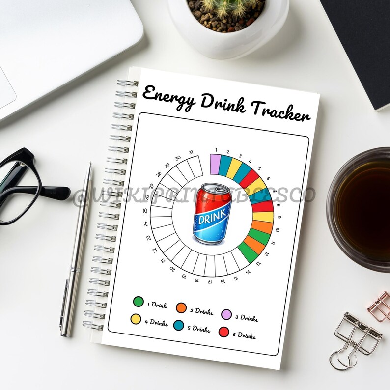 Energy Drink Tracker Printable, Energy Drink Log, Beverage Log, Track ...