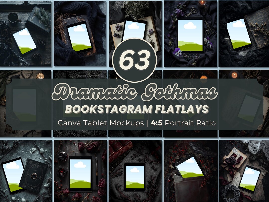 Gothic Bookstagram Tablet Flatlay: Dark Fantasy Bookish Bundle, iPad ...