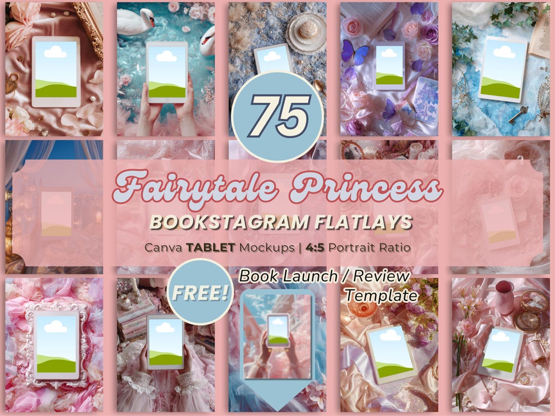 Fairytale Princess Bookstagram Template: Princesscore Bookish Flatlay ...