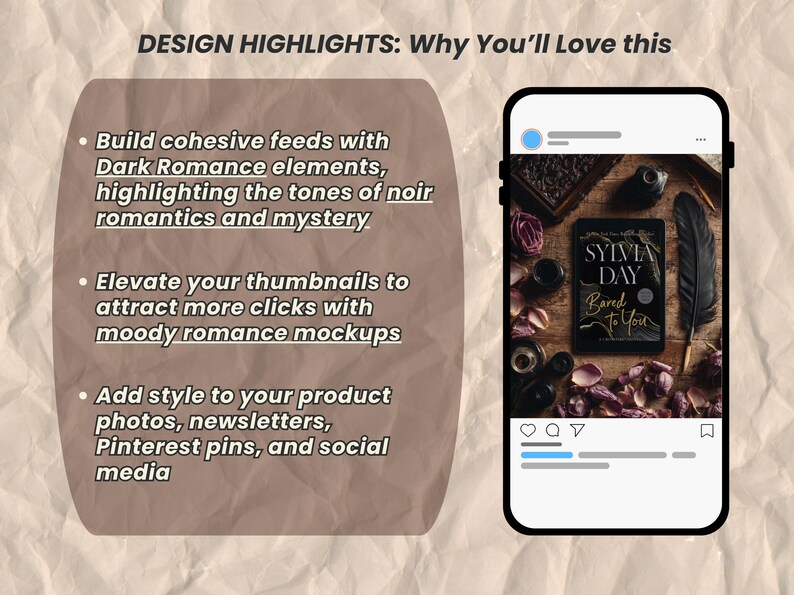 Noir Romance Bookstagram Flatlay: Dark Romance Bookish Bundle, Tablet ...