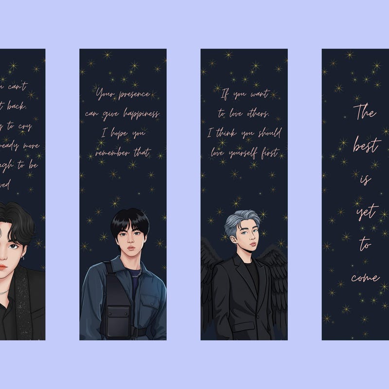 Bts Art Bookmark - Etsy