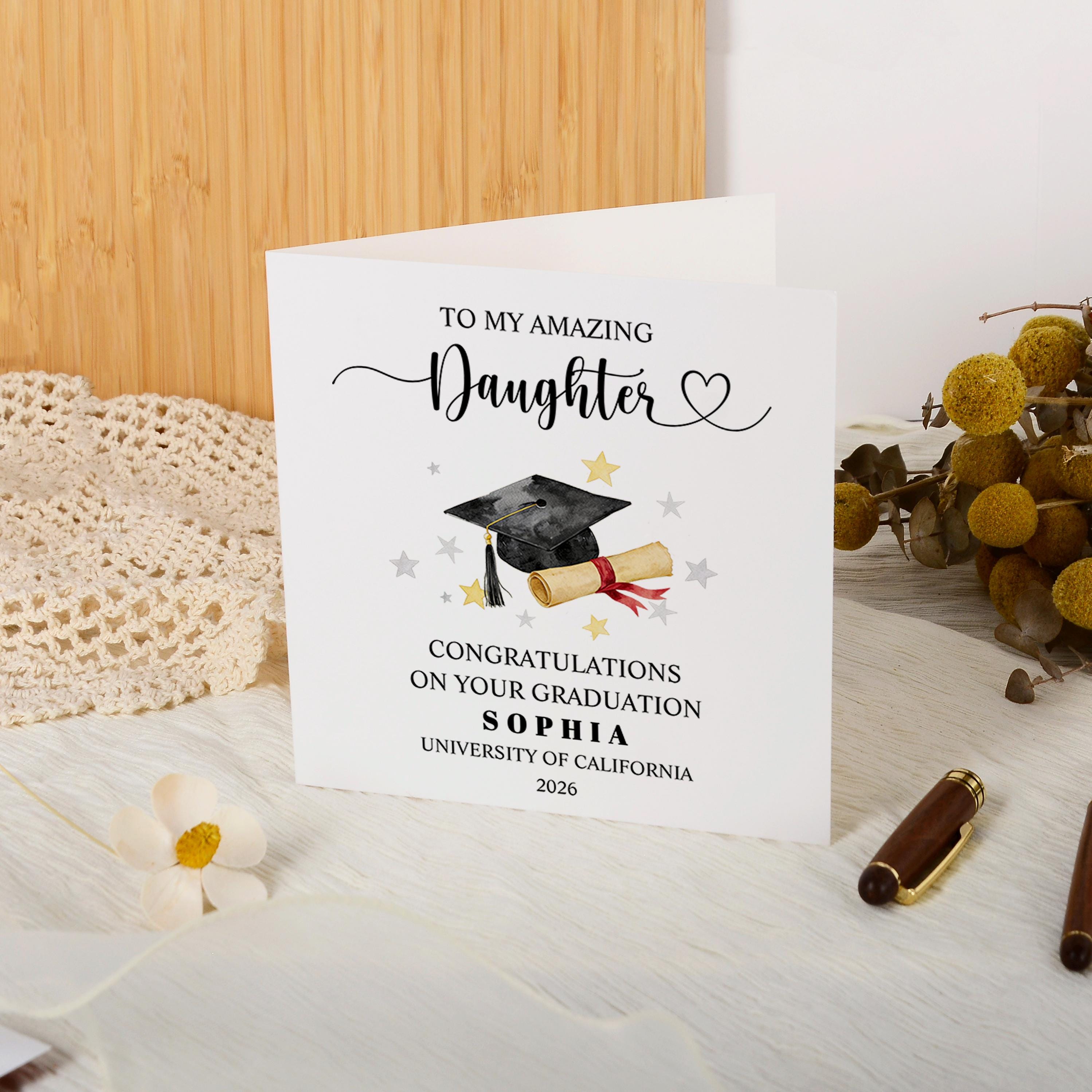 Personalised Graduation Card,congratulations Graduate Card,custom Name ...