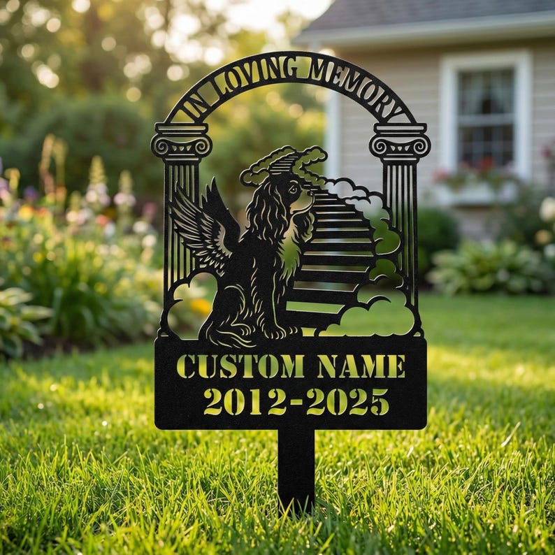 Personalized Dog Memorial Garden Stake, Custom Pet Grave Marker ...