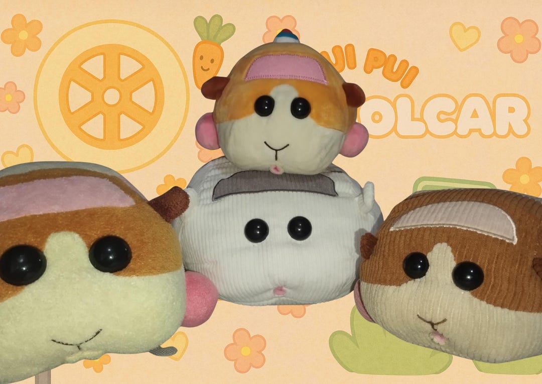 PUI PUI MOLCAR Plushies, Kawaii Plush Car Toys - Set of 4 - Etsy