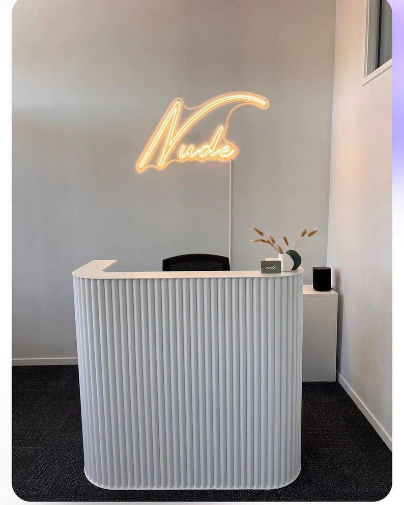 Zheeslates Curved Reception Desk - Etsy