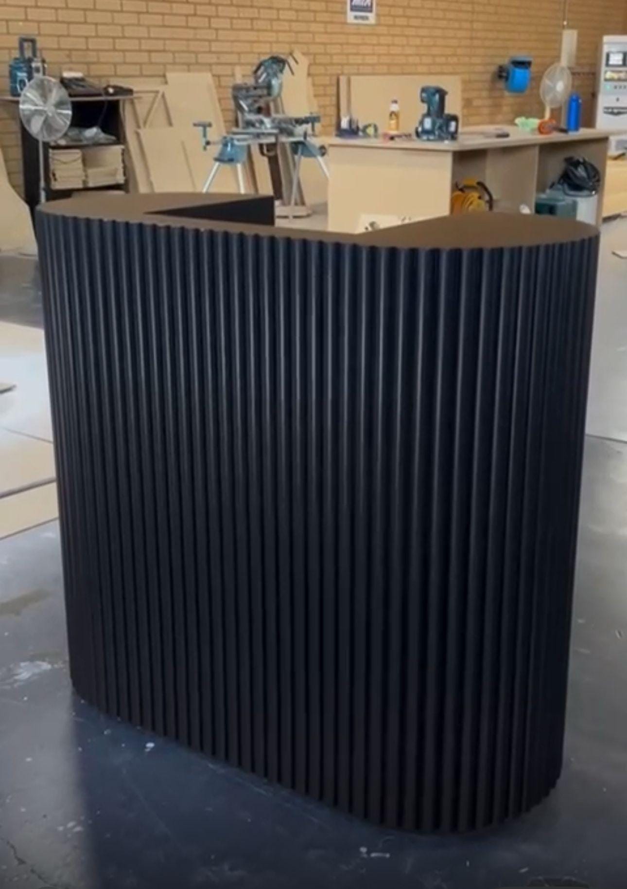 Handcrafted Curved Reception Desk: Modern Salon Boutique Office ...