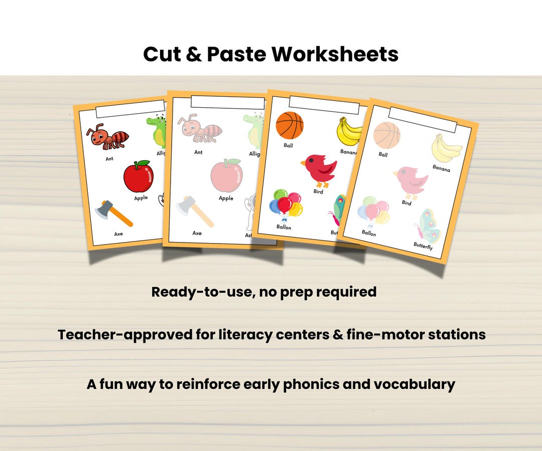 Cut Paste Alphabet Worksheets Preschool Letter Recognition Activities ...
