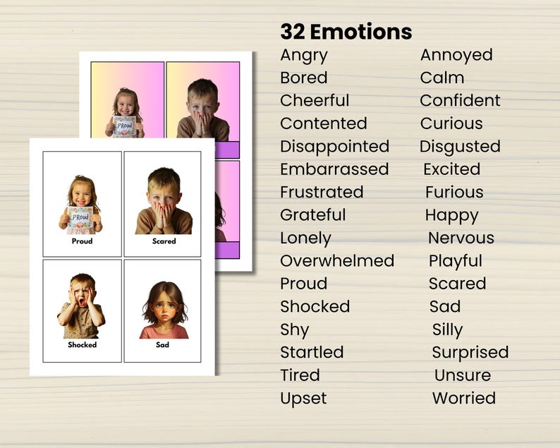 Printable Emotion Flashcards for Kids – 32 Feelings Cards + SEL ...