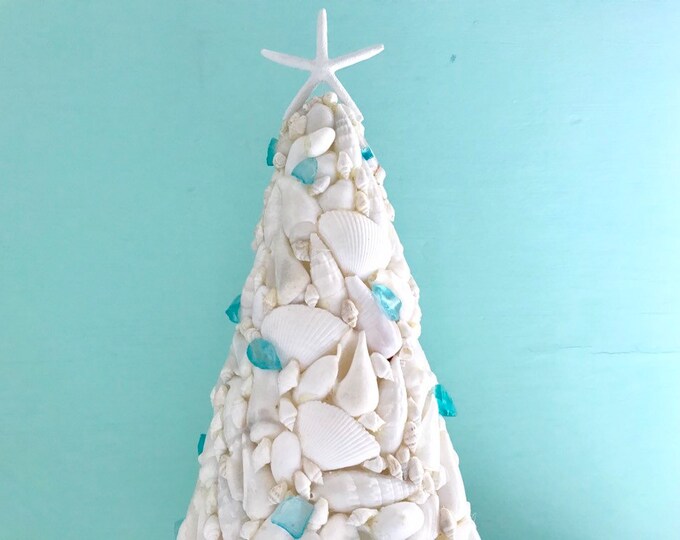 Shell Holiday Tree, Starfish Topper, Shell Base - Etsy