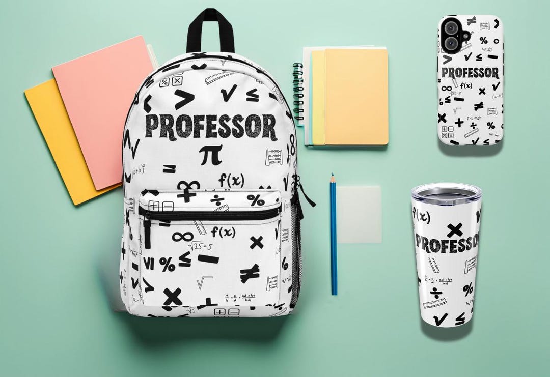 Math-themed Backpack, Personalized Professor Nickname Bag, Student Gift ...