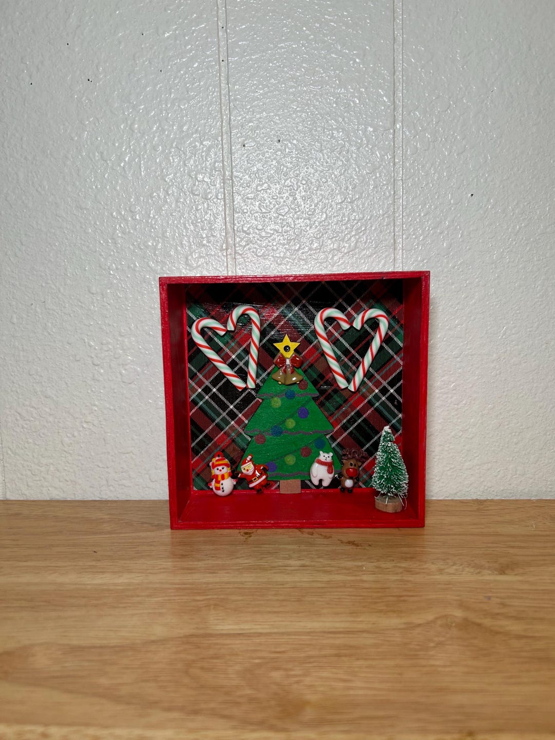 Christmas Shadow Box Diorama - Festive Holiday Scene With Tree ...