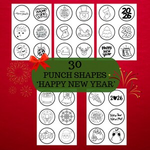 Happy New Year Punch Needle Template: 5 Page 30 Icon PDF Patterns (8 ...