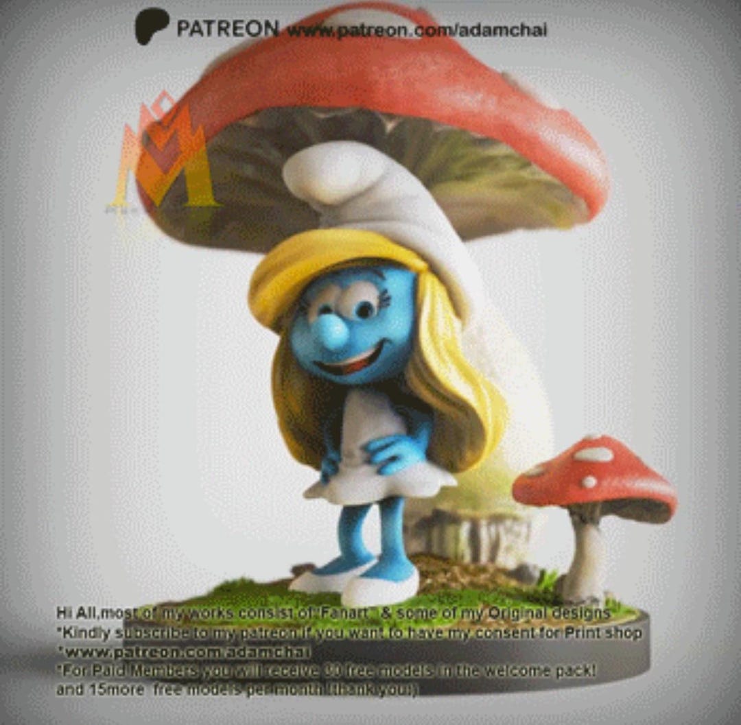 Smurfette Diorama From the Smurfs High Quality 12K Resin Printed ...