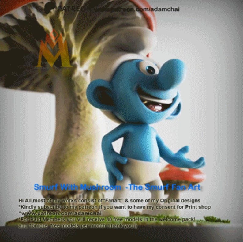 Smurf Diorama From the Smurfs High Quality 12K Resin Printed, Painted ...