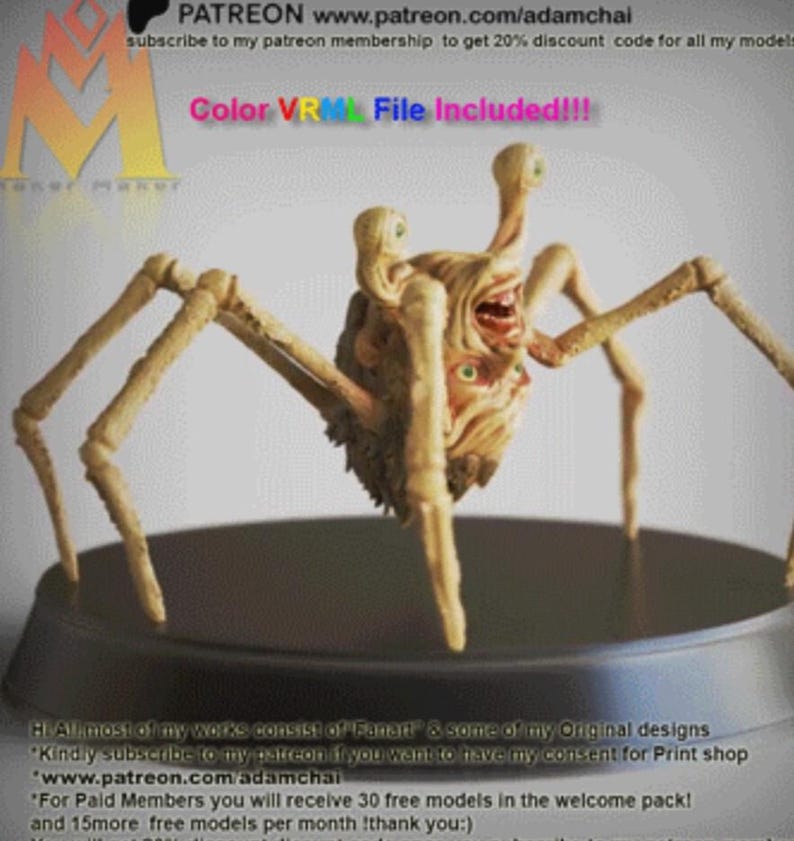 The Thing Head Monster Figure High Quality 12K Resin Printed, Painted ...