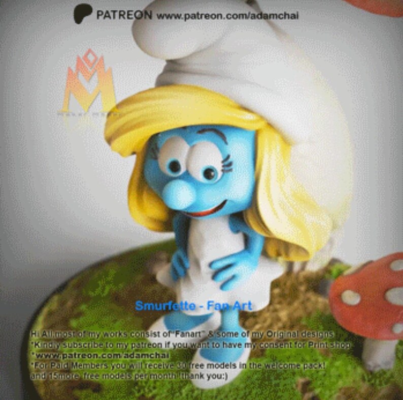 Smurfette Diorama From the Smurfs High Quality 12K Resin Printed ...