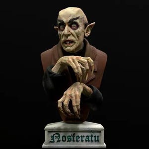 Nosferatu Bust Figure High Quality 12K Resin Printed Sculpture, Painted ...
