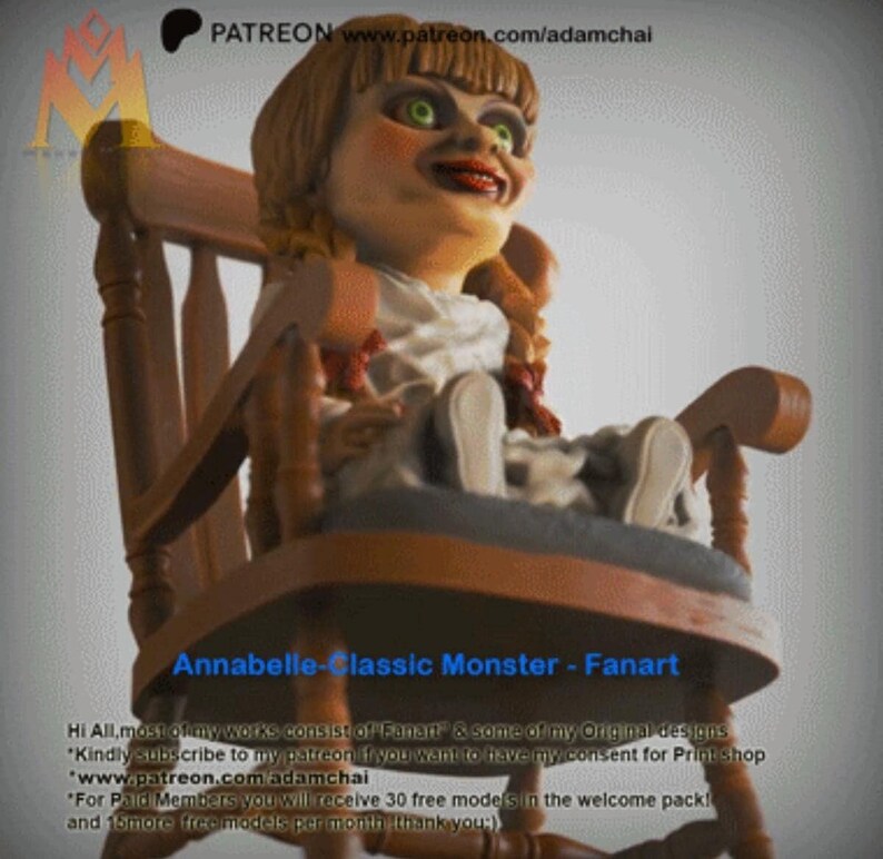 Annabelle Doll Figure High Quality 12K Resin Printed Sculpture, Painted ...