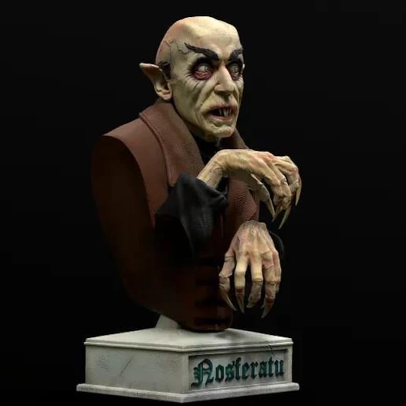 Nosferatu Bust Figure High Quality 12K Resin Printed Sculpture, Painted ...