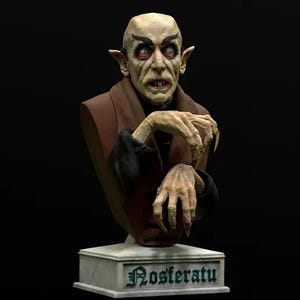 Nosferatu Bust Figure High Quality 12K Resin Printed Sculpture, Painted ...