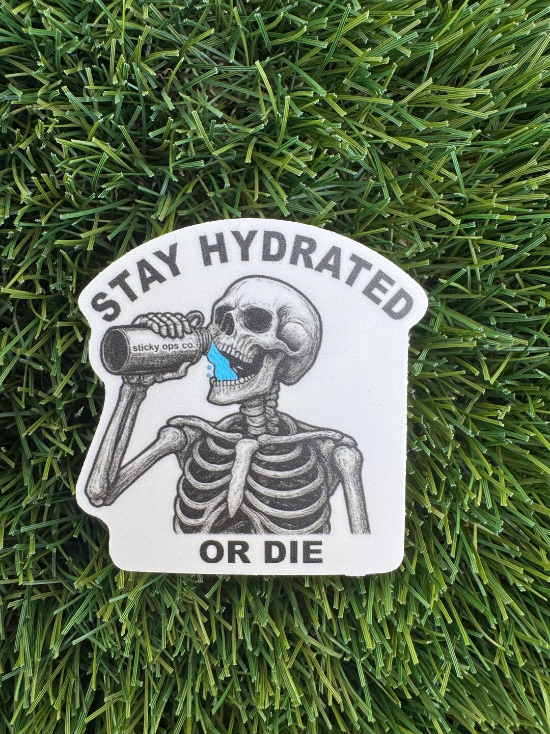Stay Hydrated or Die – Skeleton Sticker - Etsy