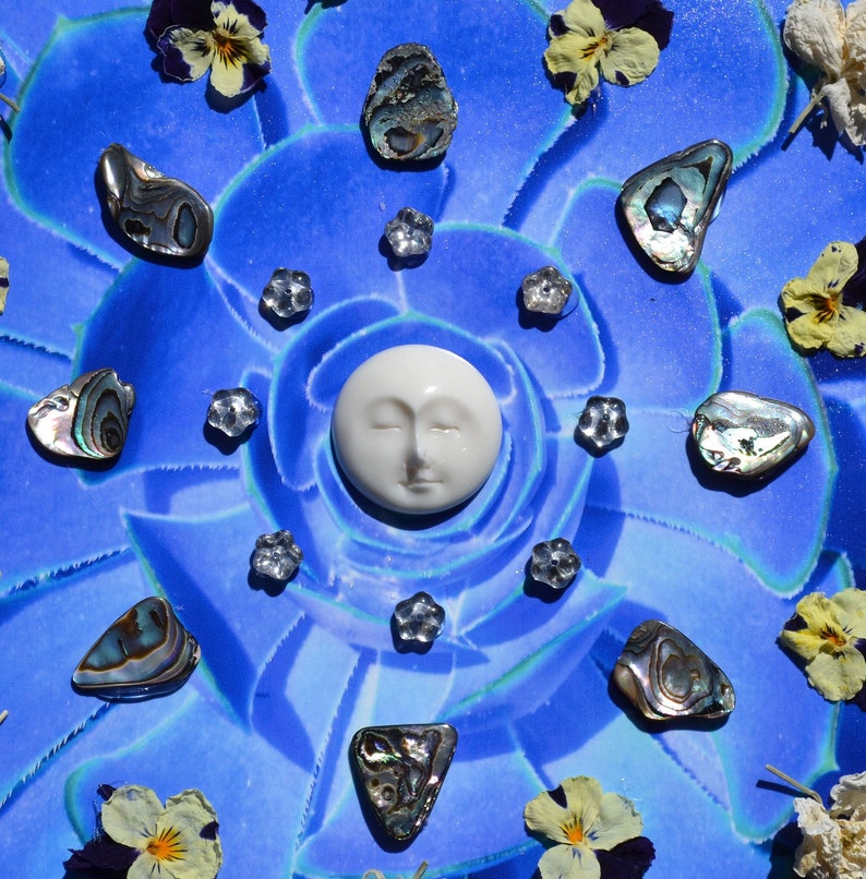 Full Moon Nature Mandala - Mixed Media Collage With Original ...