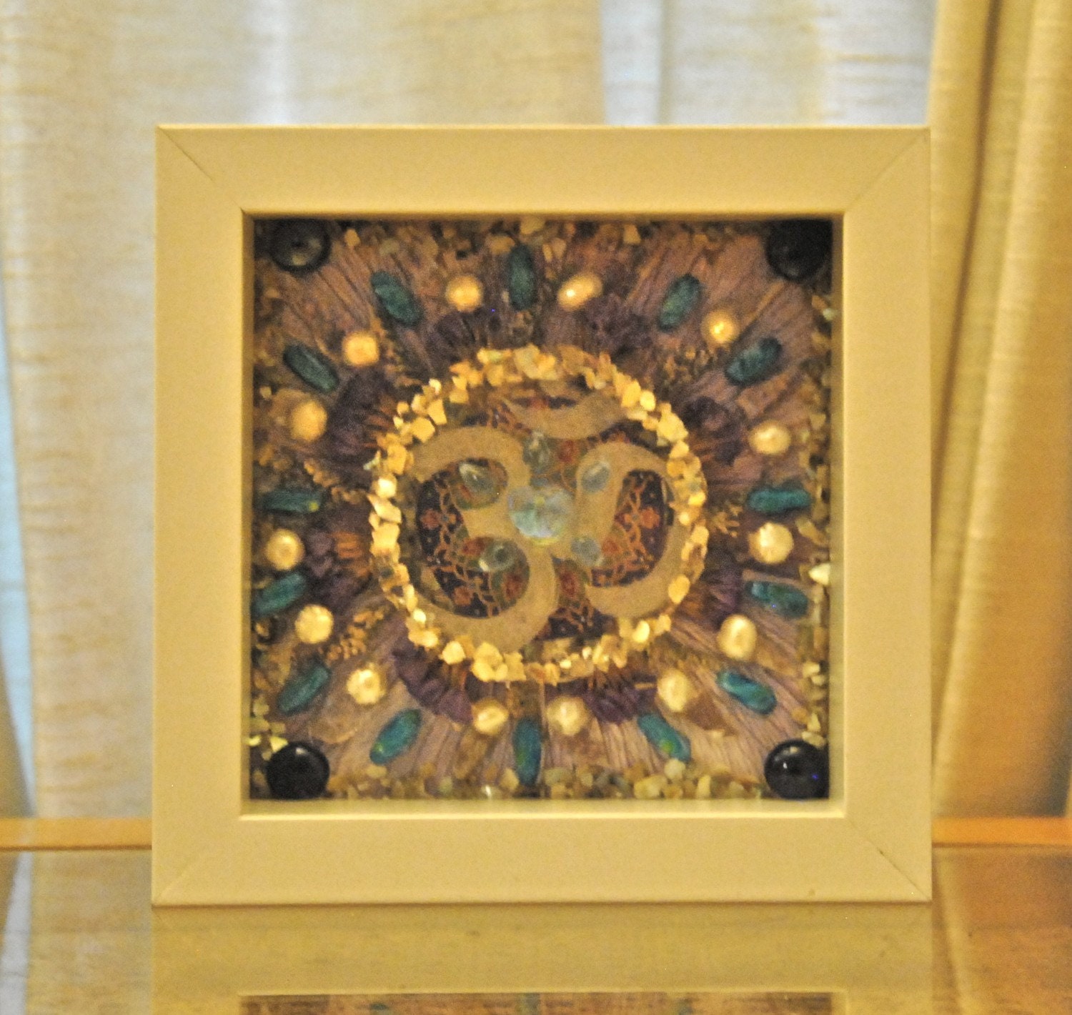 OM Nature Mandala - Mixed Media Collage -OOAK Framed Original Artwork ...