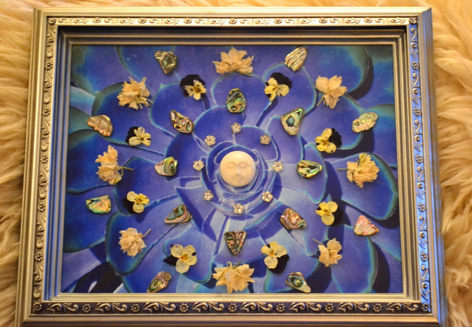 Full Moon Nature Mandala - Mixed Media Collage With Original ...