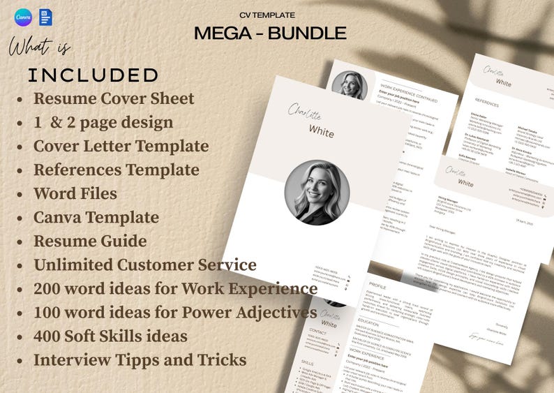 Modern Resume Template 2025: Editable CV With Photo (canva & Word ...