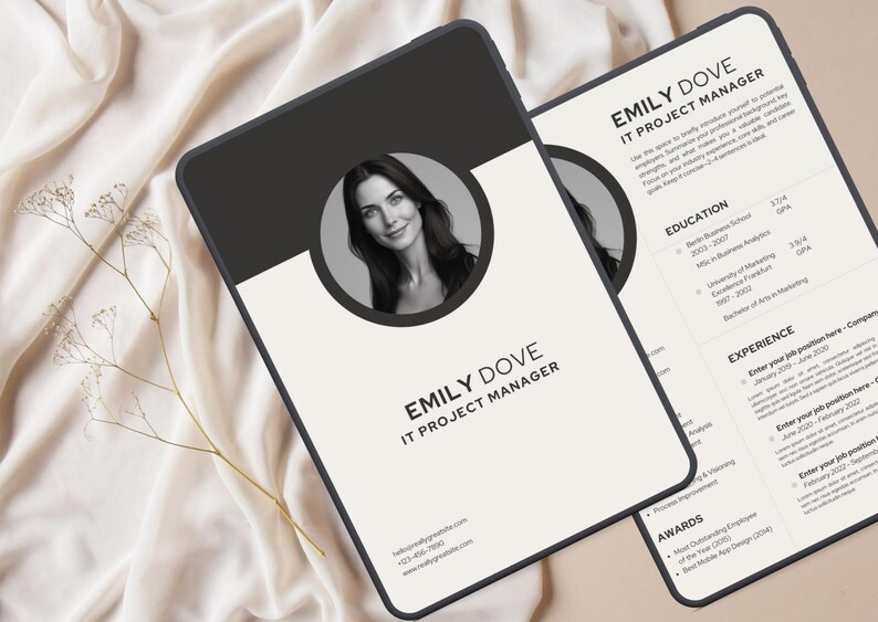 Modern Resume Template: Editable CV for Canva & Word (instant Download ...