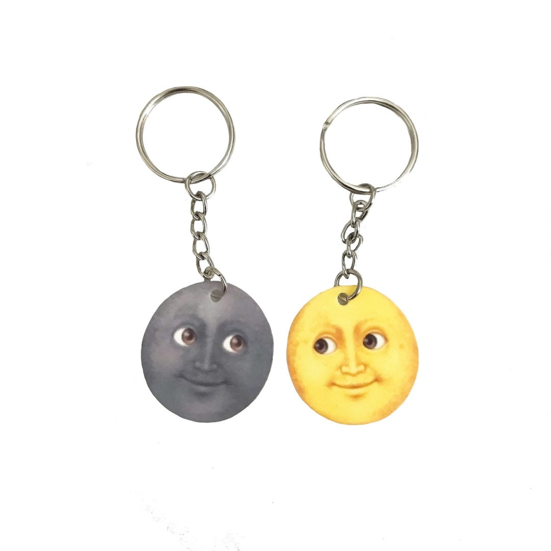 Moon Emoji Keychain Set - Etsy