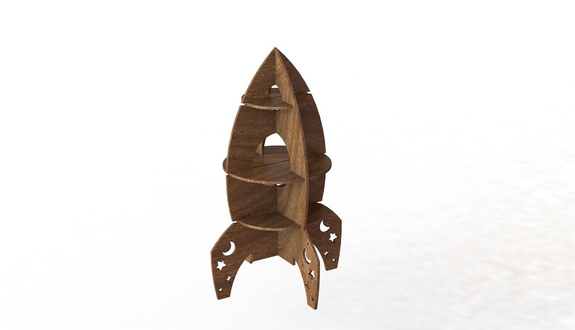 Rocket Shelf DXF File for Laser Cutting | Kids Room Wooden Display ...