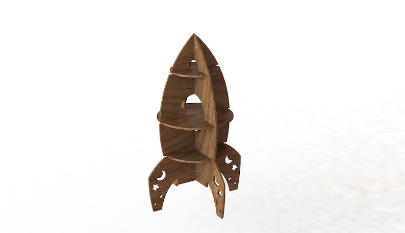 Rocket Shelf DXF File for Laser Cutting | Kids Room Wooden Display ...