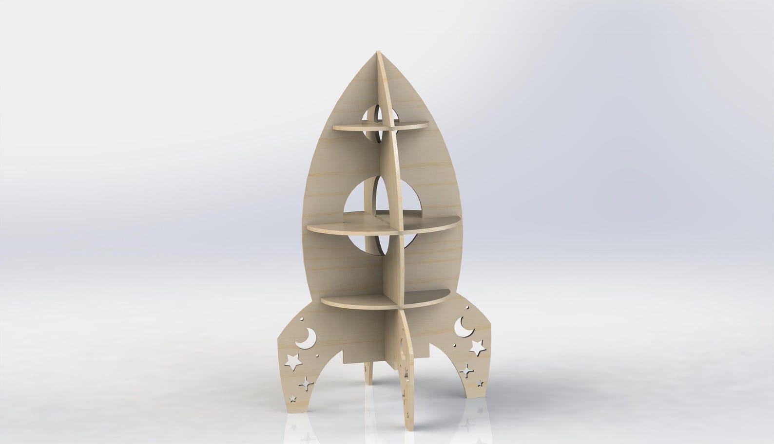 Rocket Shelf DXF File for Laser Cutting | Kids Room Wooden Display ...