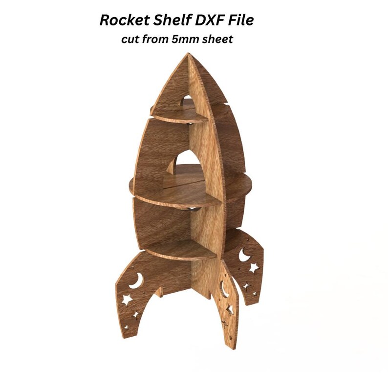 Rocket Shelf DXF File for Laser Cutting | Kids Room Wooden Display ...