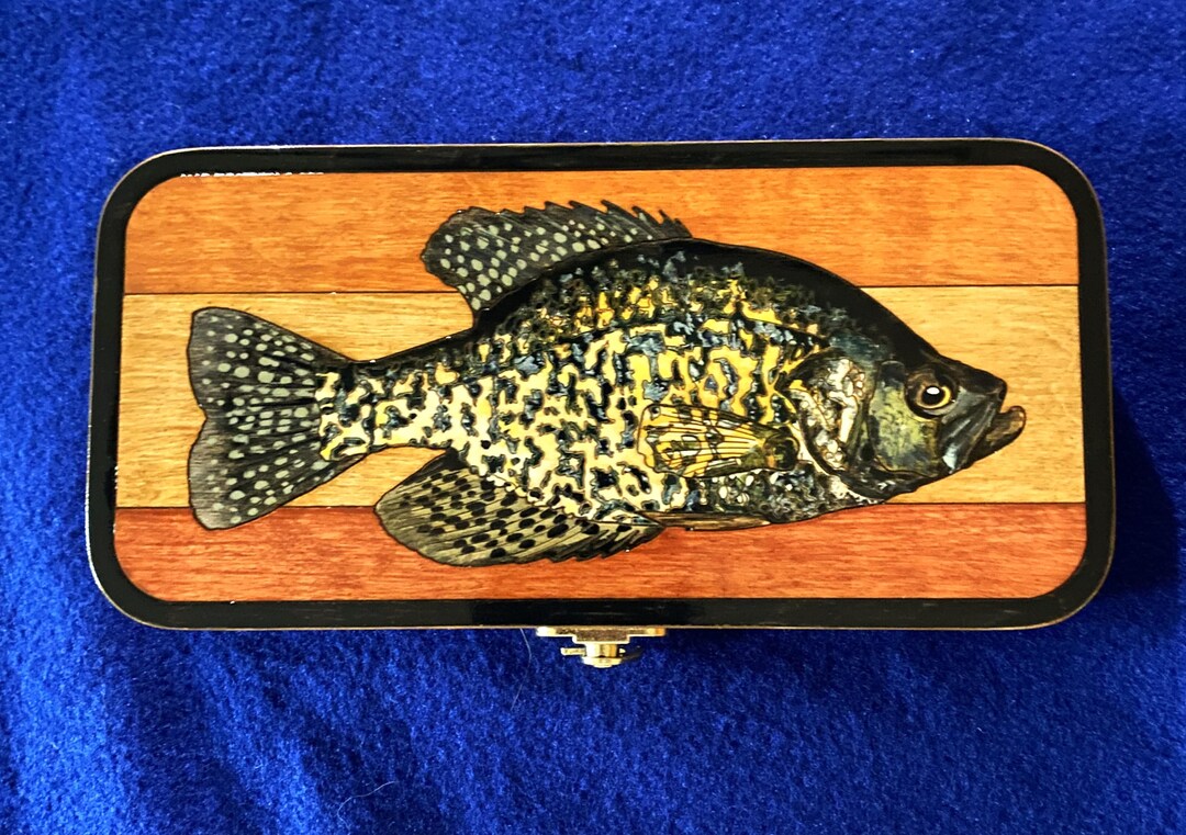 Crappie Cribbage Box, Handmade Box With a Wood Inlay Crappie Design. - Etsy