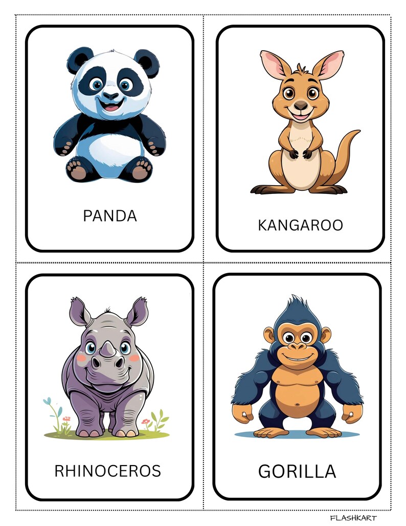 Animal Flashcards, Printable Flashcards, Preschool Flashcards, Baby ...