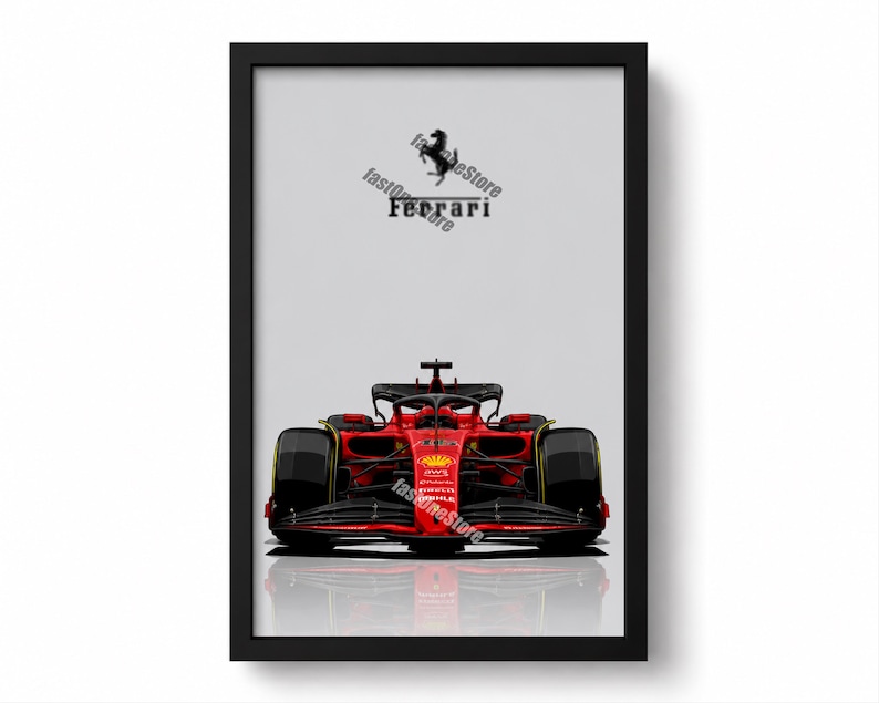 Ferrari F1 Poster | Formula 1 Driver & Car Textured Wall Art ...