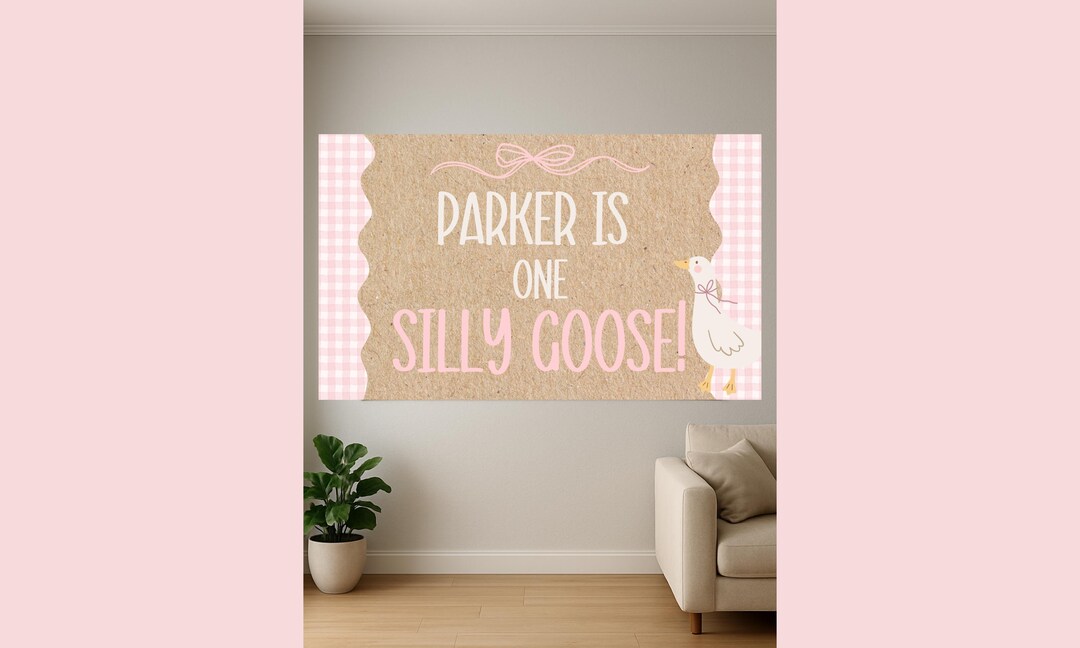 ONE Silly Goose Birthday Banner Template- Girl - Etsy